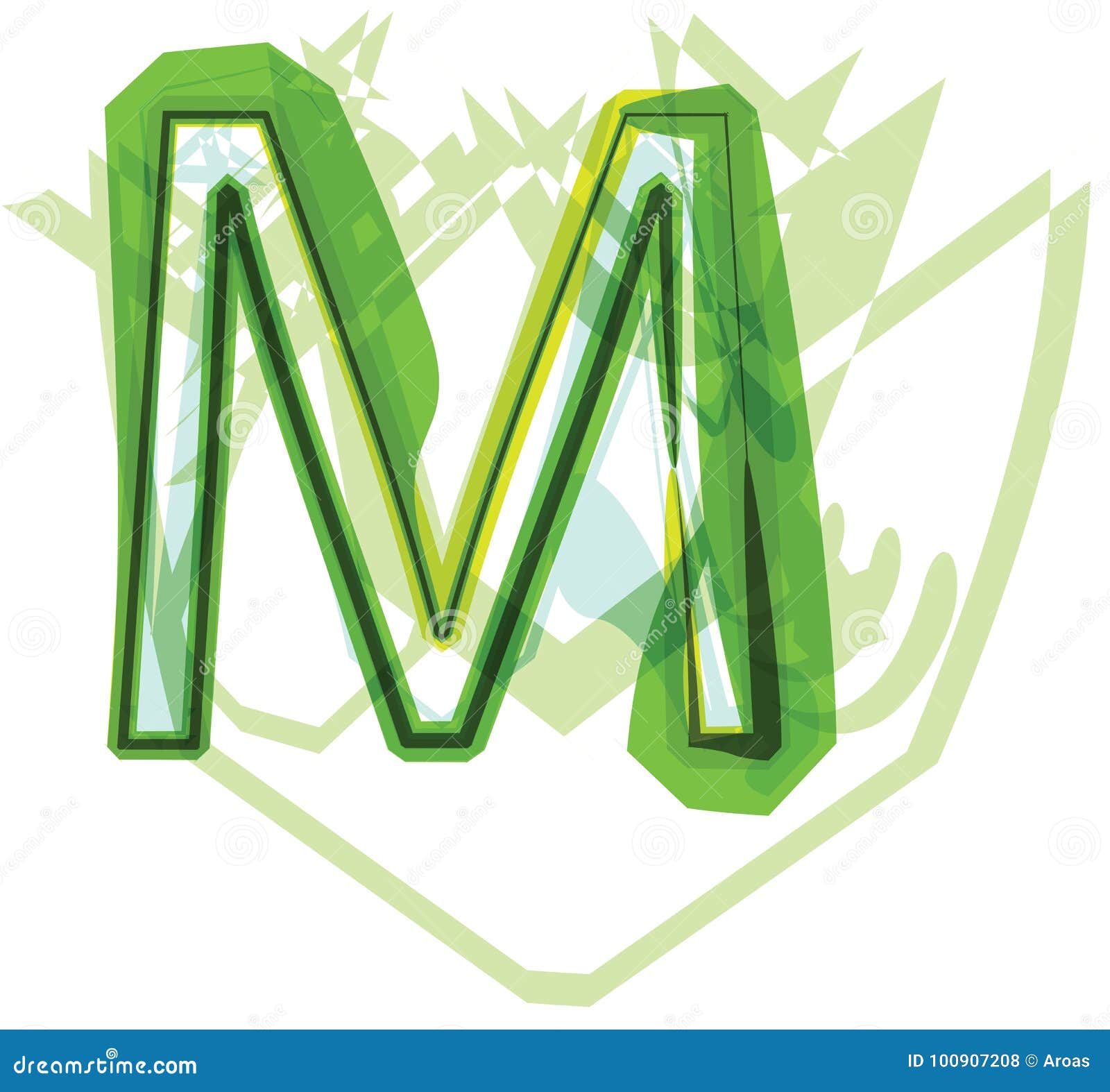 Green letter M stock vector. Illustration of initials - 100907208
