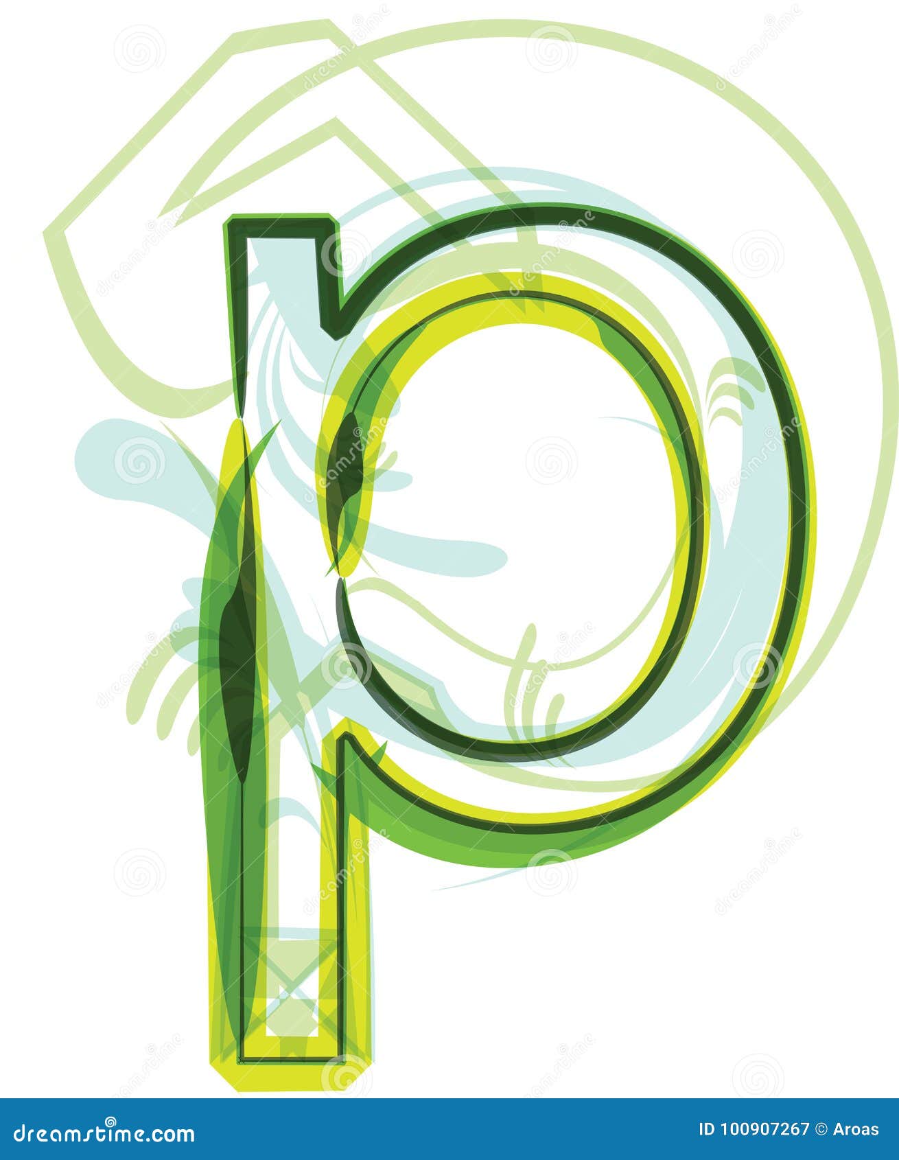 Green letter p stock vector. Illustration of conceptual - 100907267