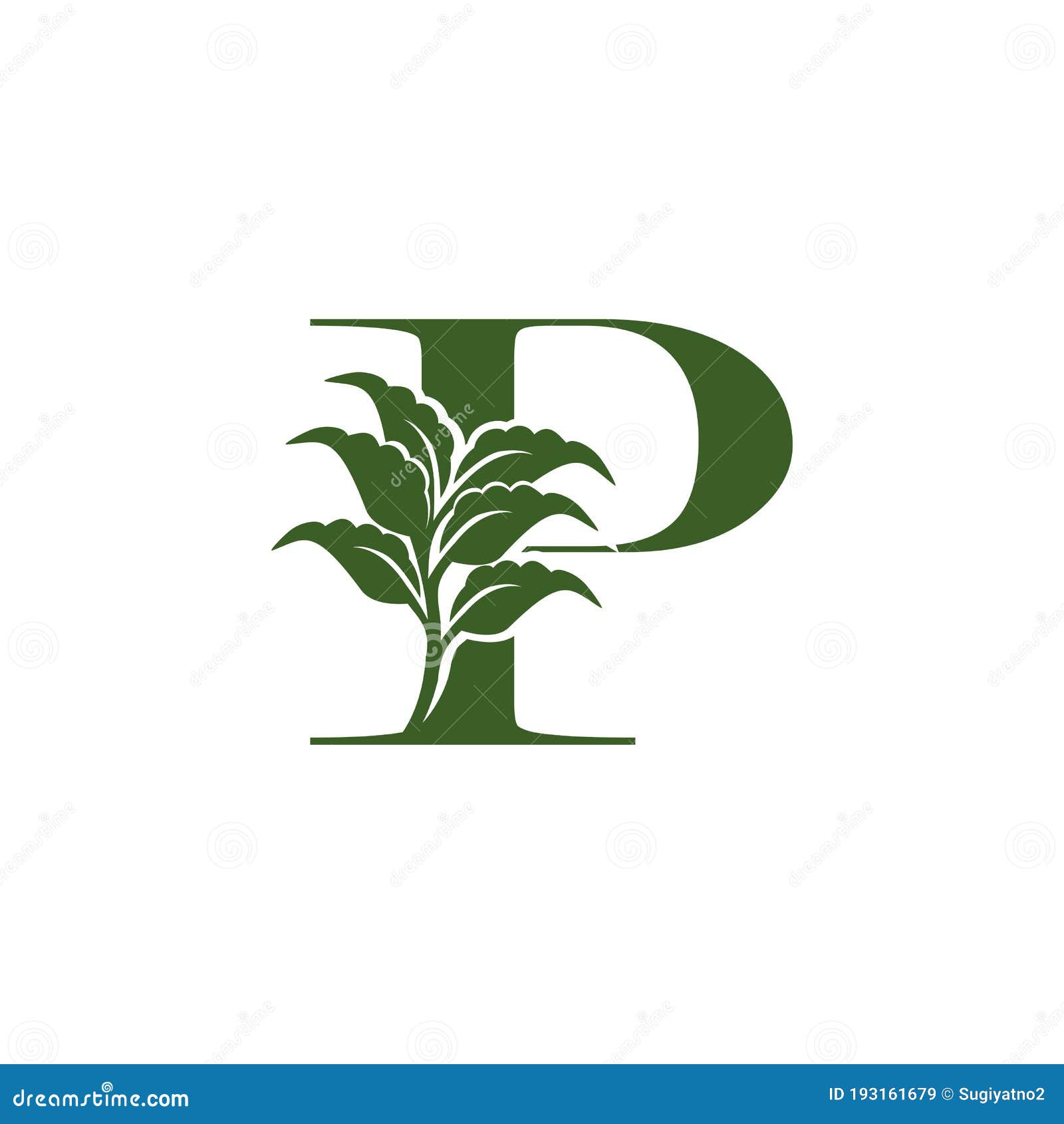 Green Letter P Logo with Leaf Element, Vector Design Ecology Concept ...
