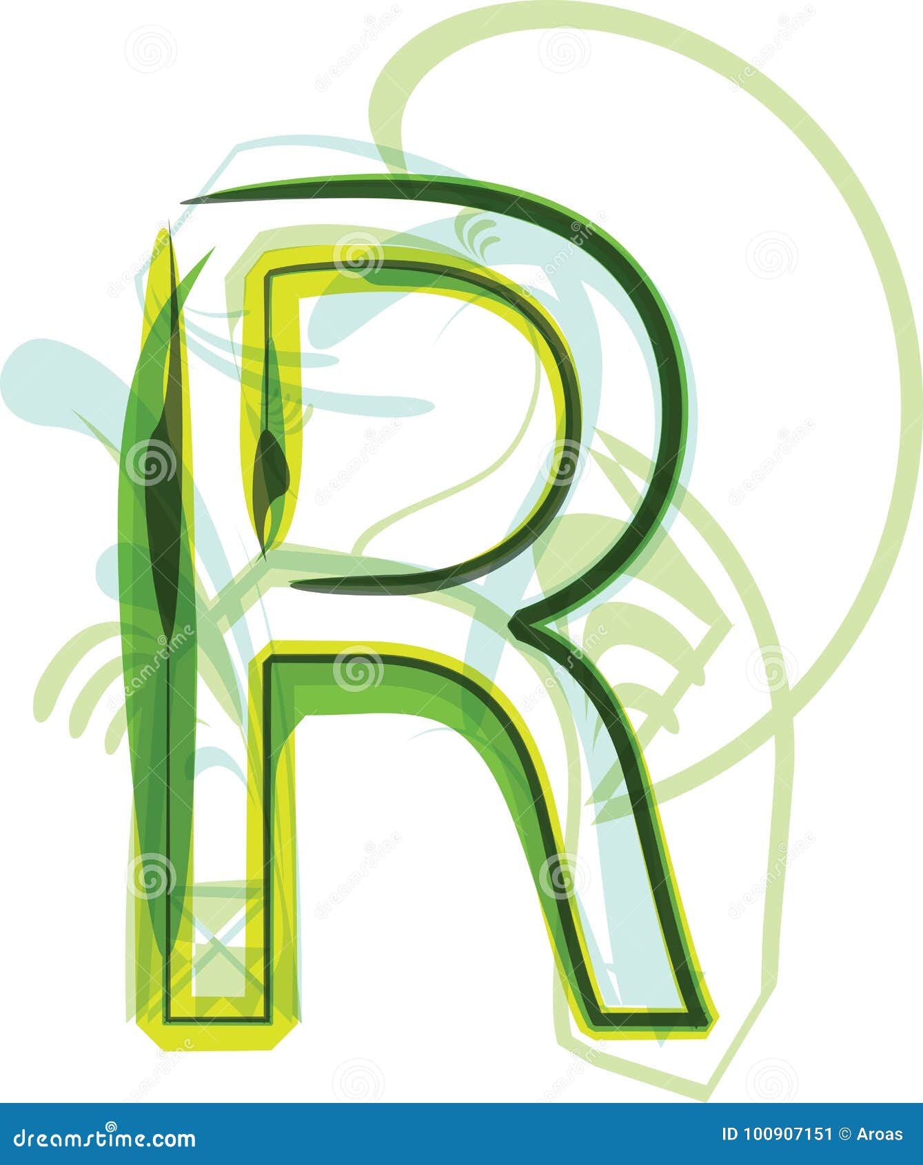 Green letter R stock vector. Illustration of environment - 100907151