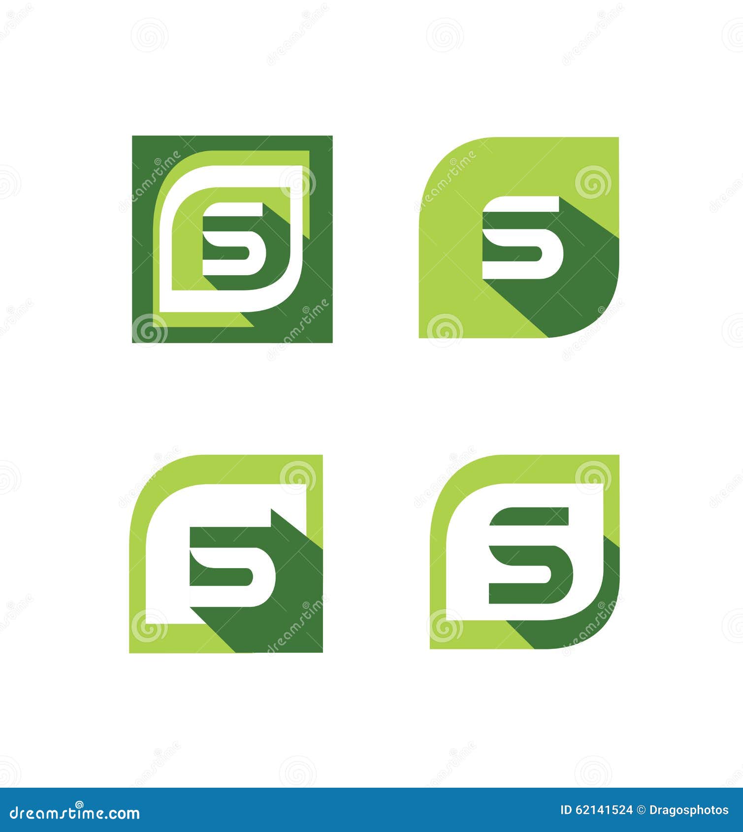 Green letter s logo set stock vector. Illustration of card - 62141524