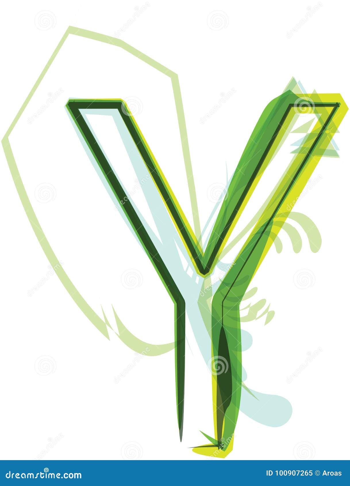Green letter Y stock vector. Illustration of icon, font - 100907265