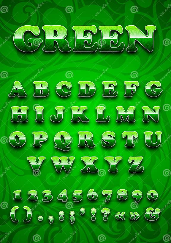 Green letters stock vector. Illustration of cute, colorful - 24618520