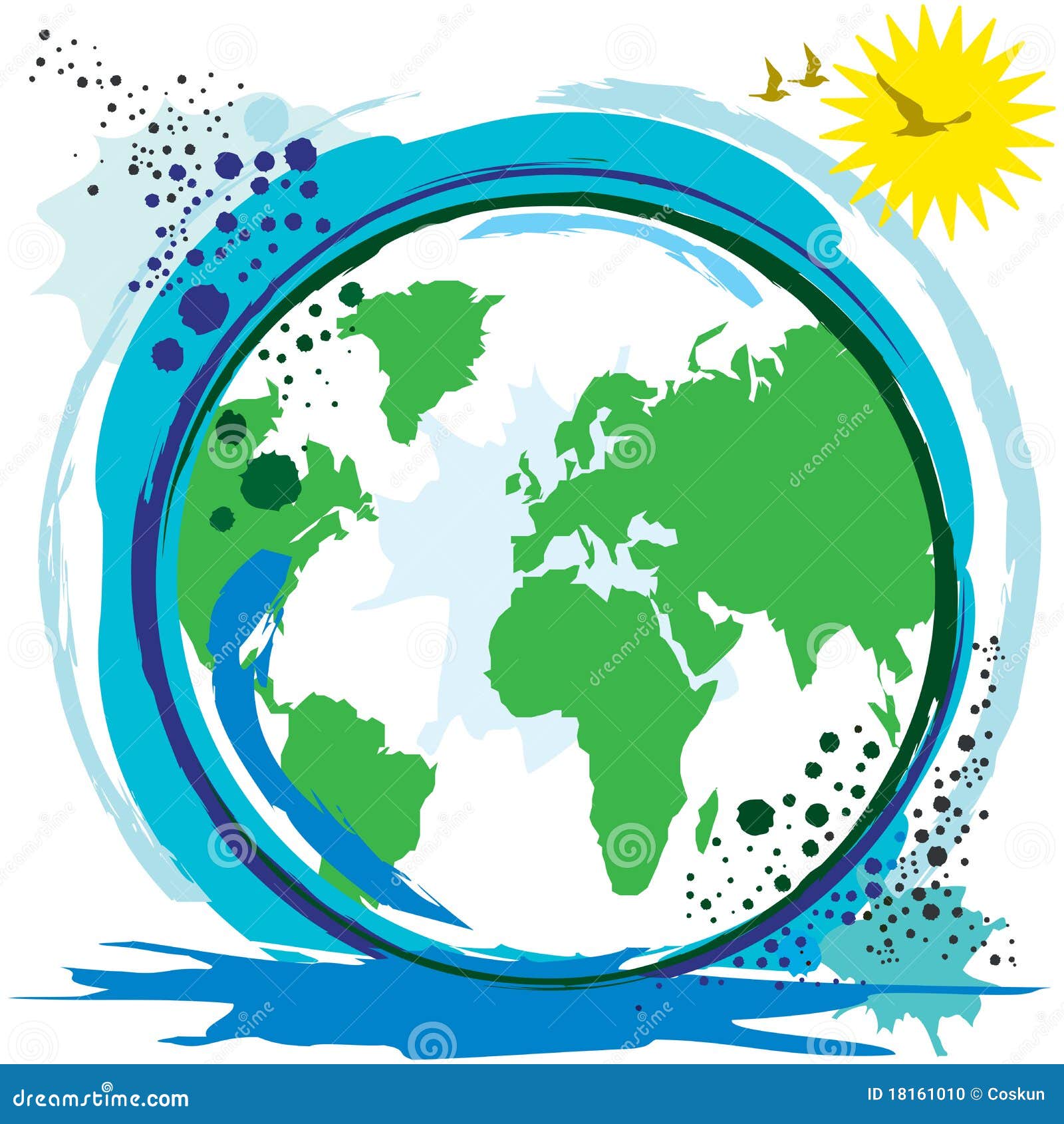 Green life.eps stock vector. Illustration of global, worldmap - 18161010