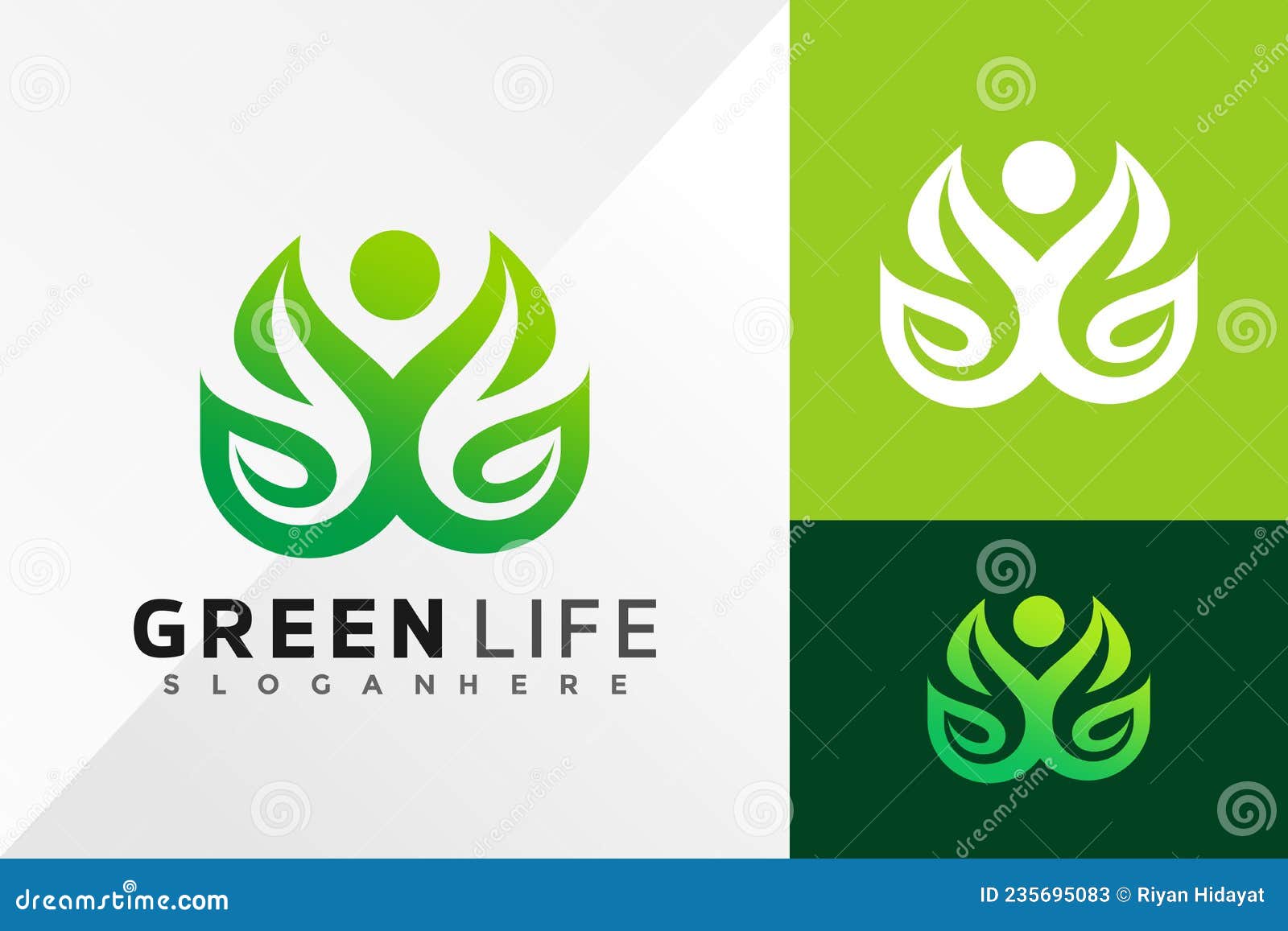 Green Life Logo Design Vector Illustration Template Stock Vector ...