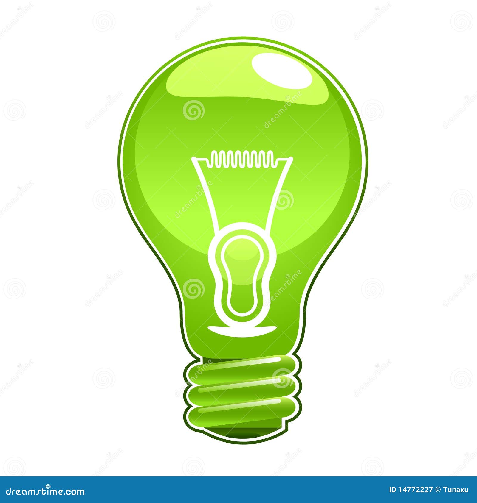Green light bulb stock vector. Illustration of environment - 14772227