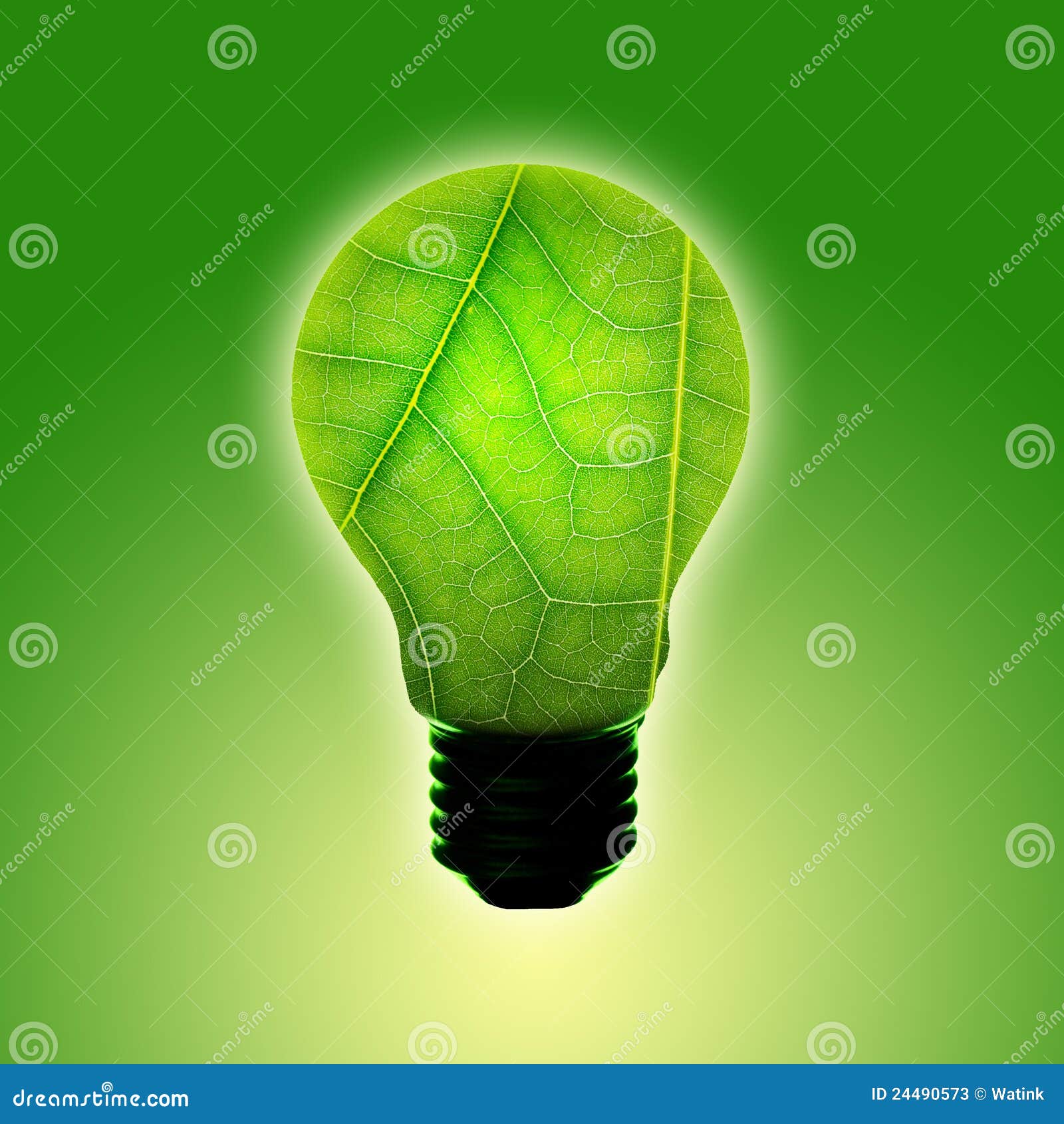 Green light bulb stock image. Image of ecological, concept - 24490573