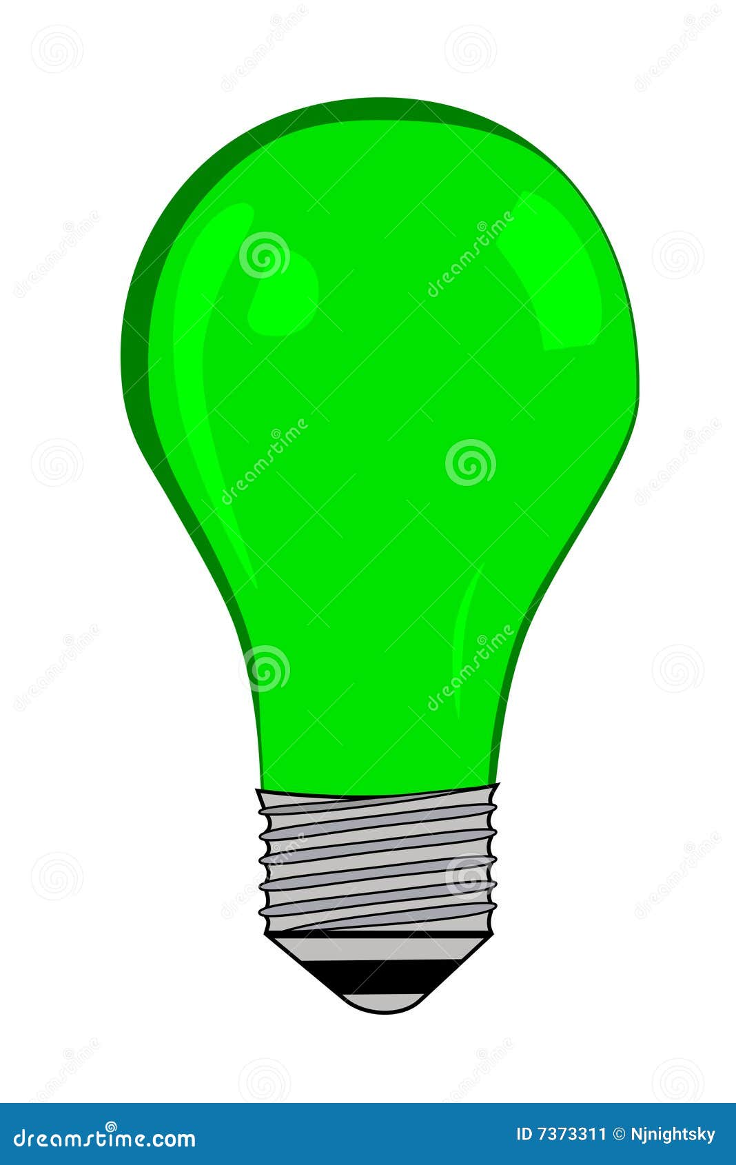 Green Light bulb stock vector. Illustration of light, glass - 7373311