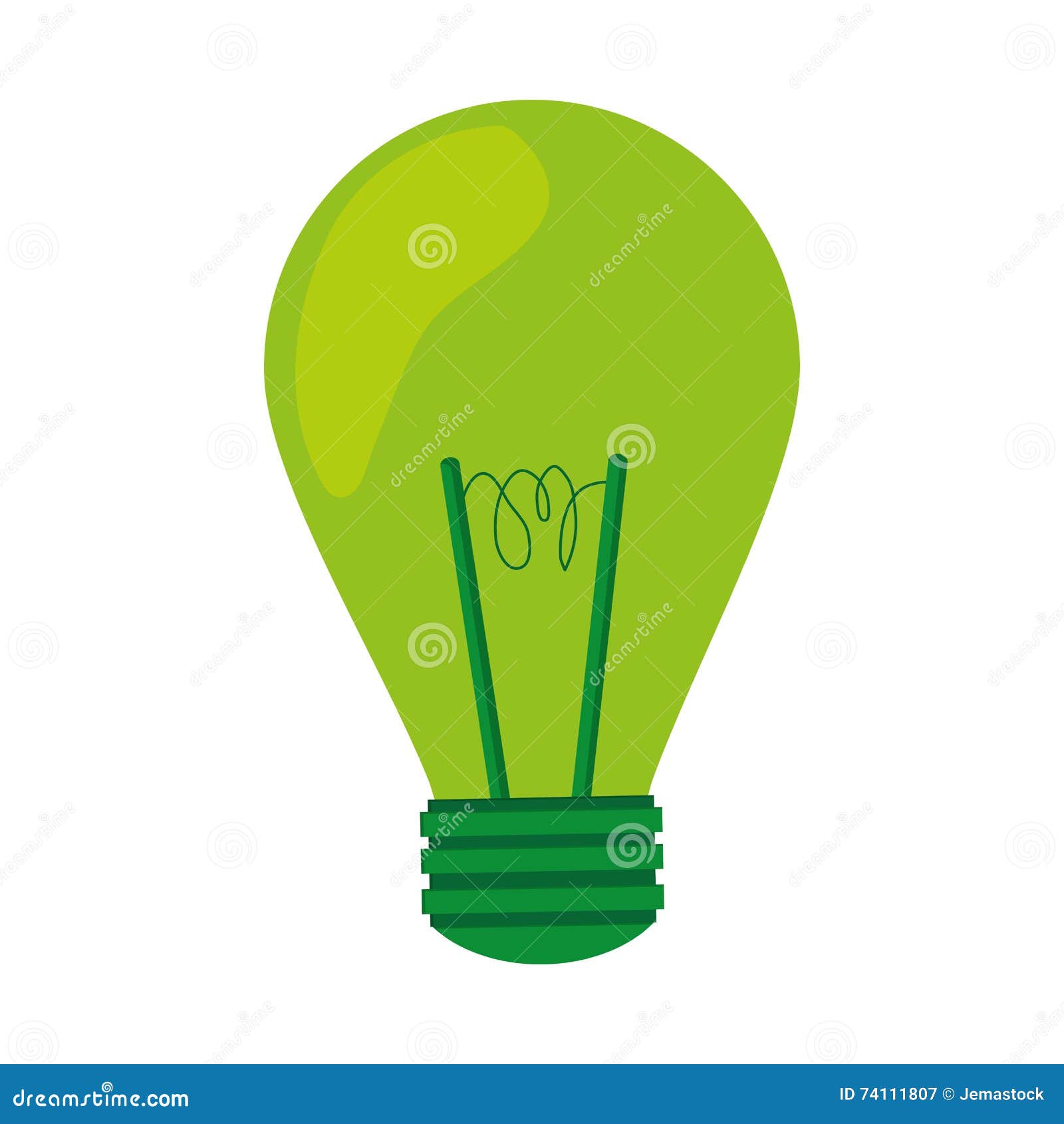 Green Light Bulb Lightbulb Icon Stock Illustration - Illustration of ...