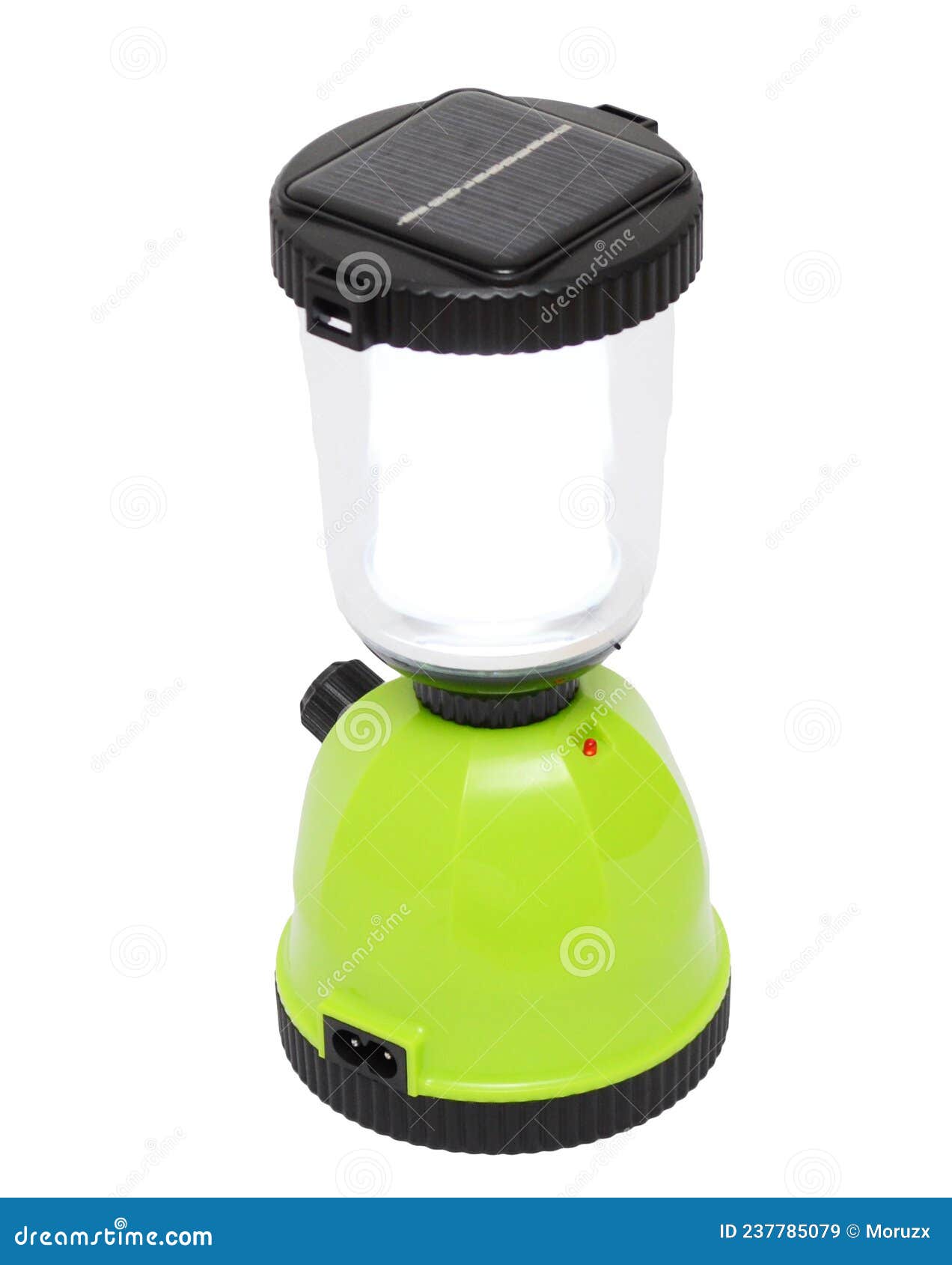 Green Light Lamp with Solar Panel Stock Image - Image of light, white ...