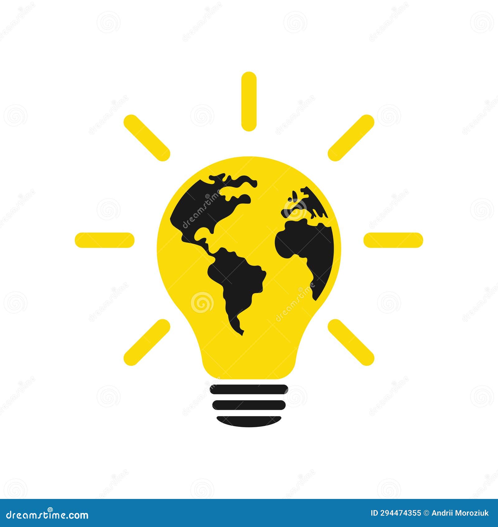 Green Light of Nature Energy Lamp. Icon Stock Vector - Illustration of ...