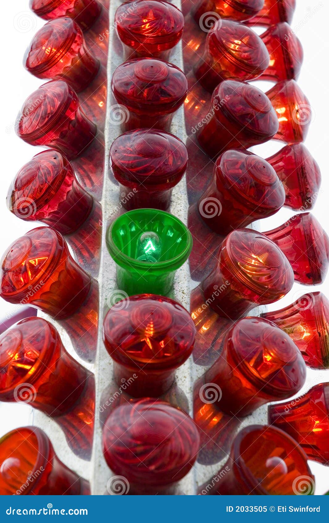 Green Light with Red Lights Stock Image - Image of glass, power: 2033505