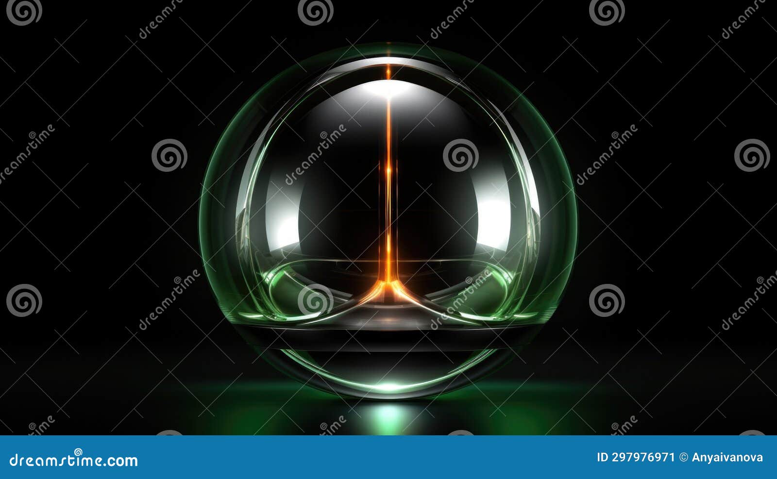 A Green Light Shines through an Egg Shaped Object Stock Illustration ...