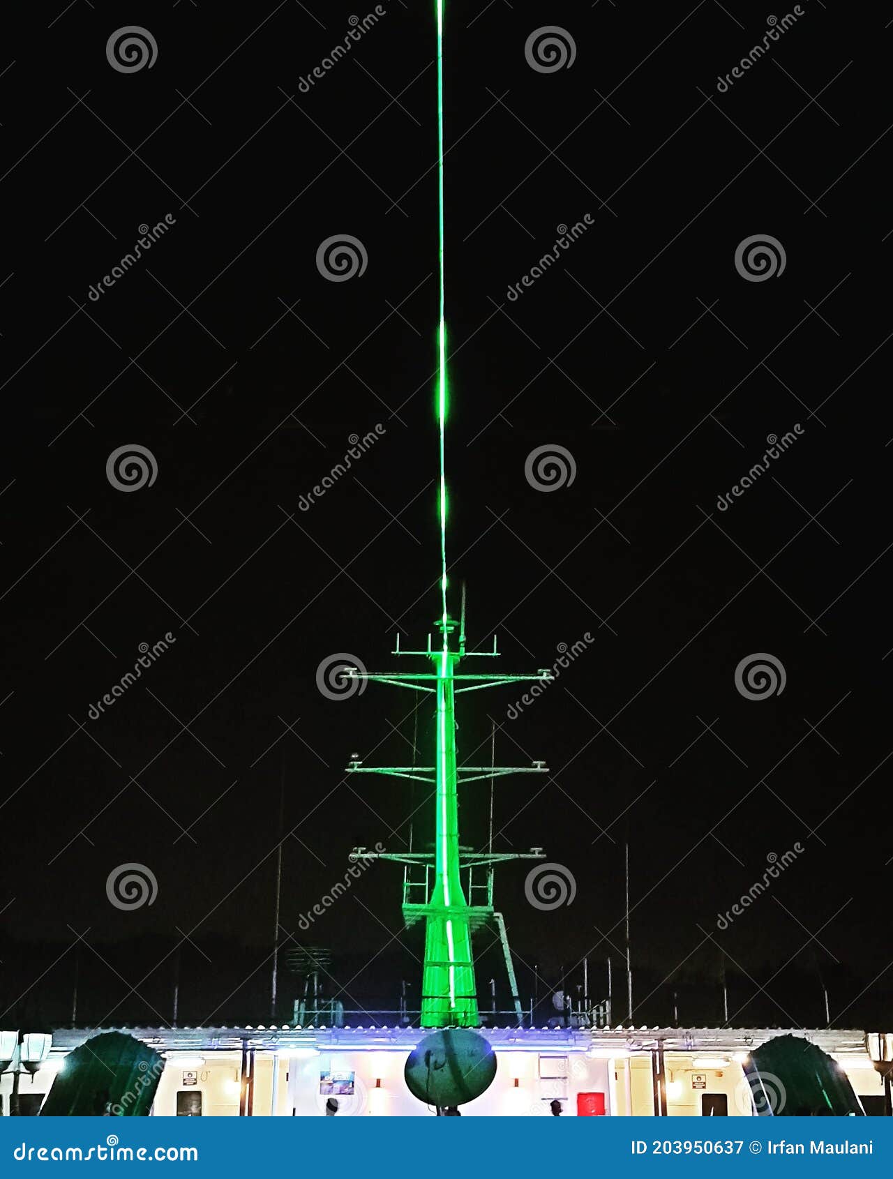 Green Light on the Ship Tower Stock Image - Image of ship, tower: 203950637