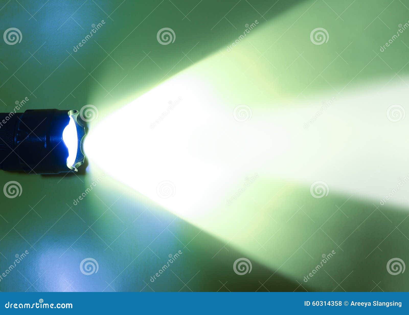 Green Light of the Torch in the Dark Stock Photo - Image of white, lamp ...