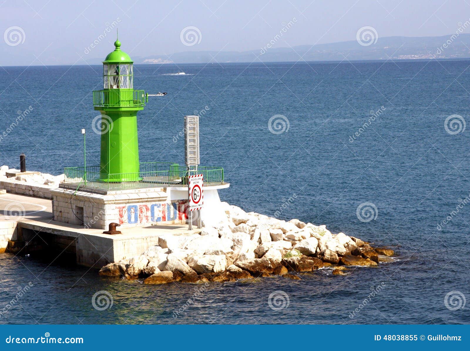 Green Light Tower- SPLIT - Croatia Stock Image - Image of harbor ...