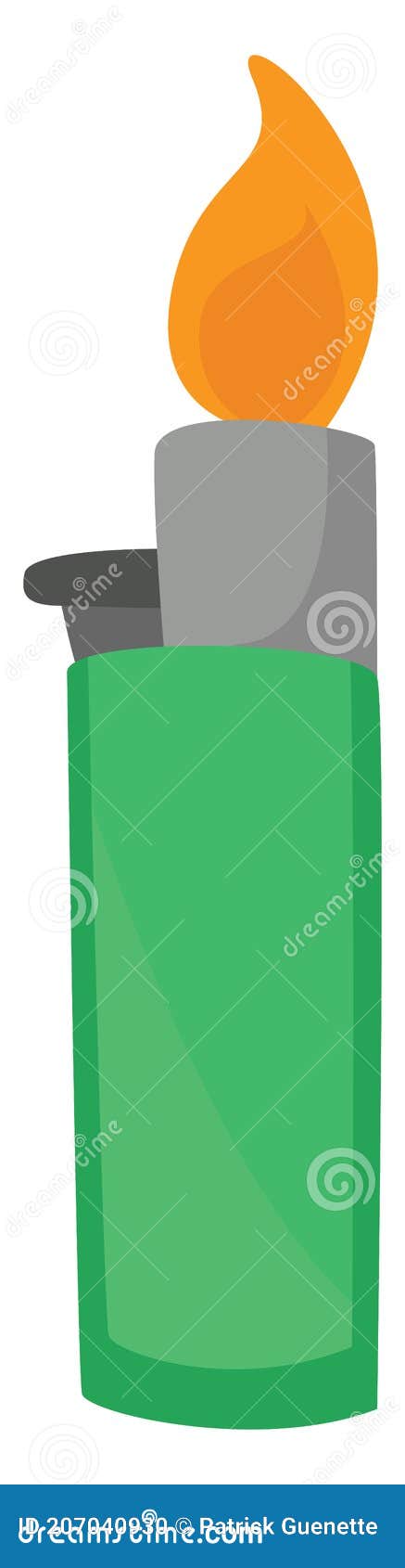 Green Lighter, Illustration, Vector Stock Vector - Illustration of ...