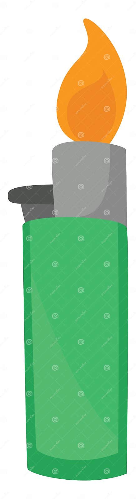 Green Lighter, Illustration, Vector Stock Vector - Illustration of ...