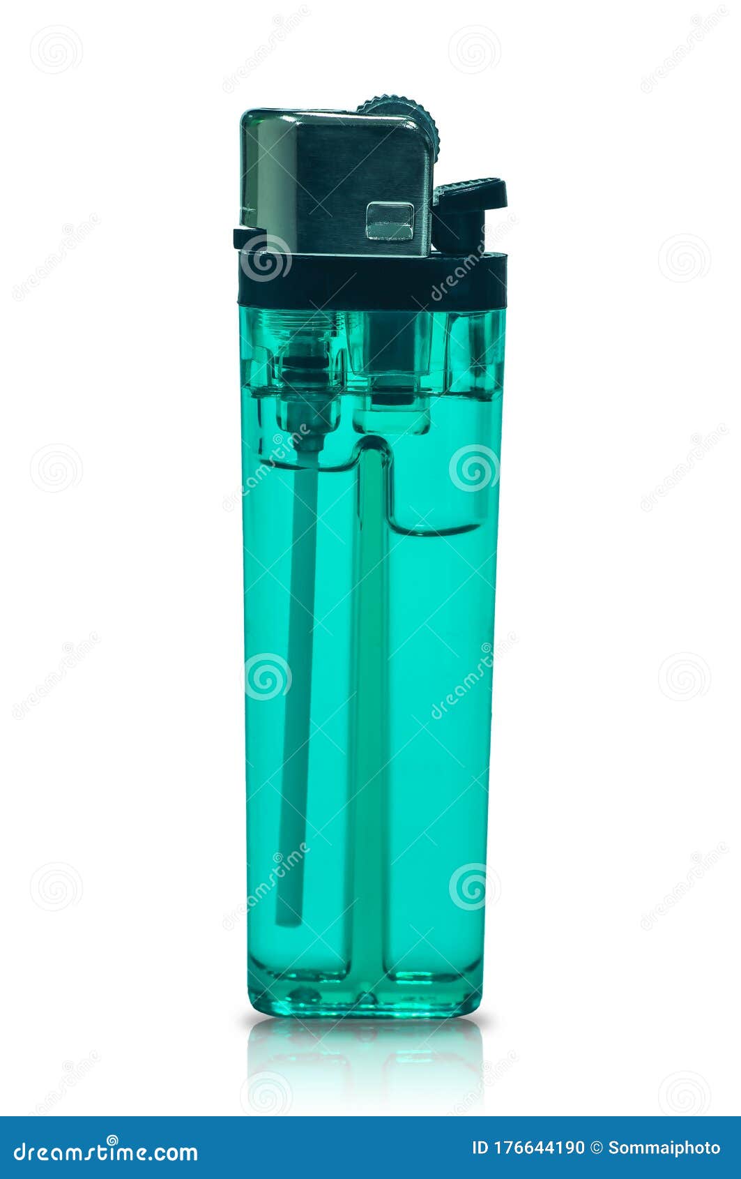 Green Lighter Isolated on White Stock Photo - Image of plastic ...