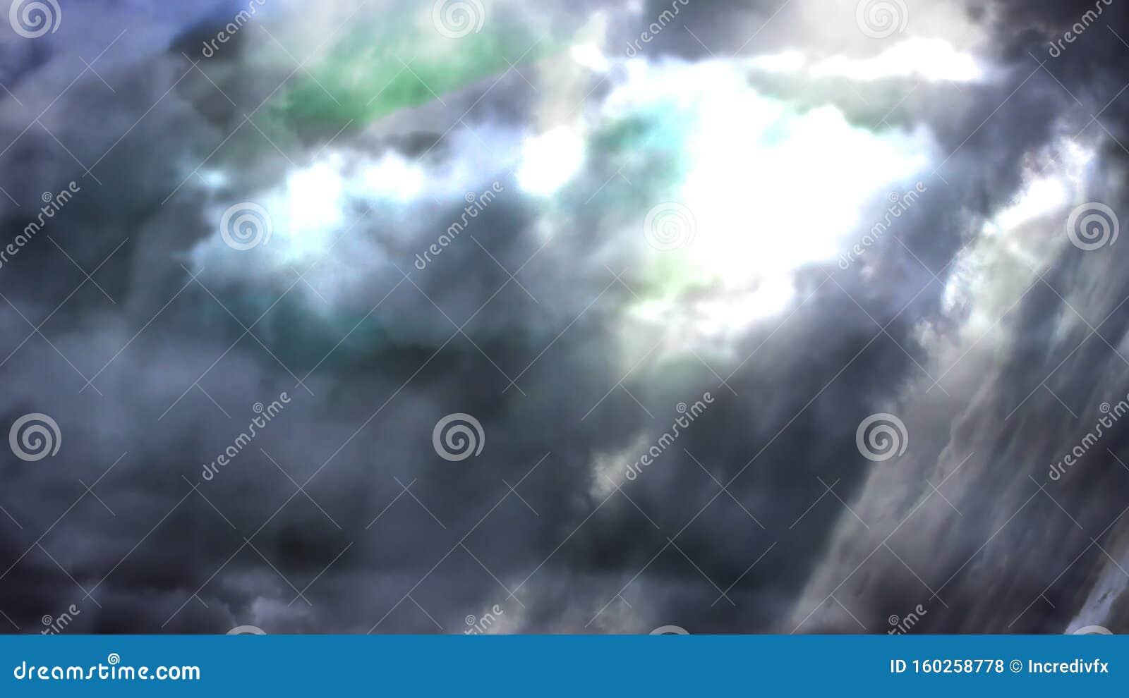 Green Lightning Thunderstorm and Ominous Clouds - 4K Seamless Loop ...