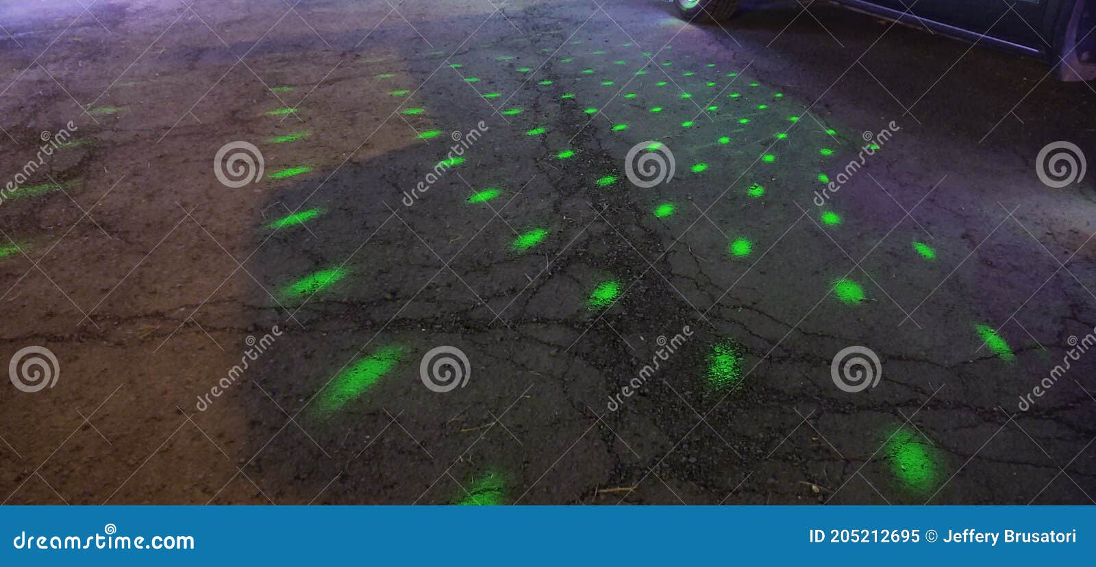 Green lights on the ground stock image. Image of ground - 205212695
