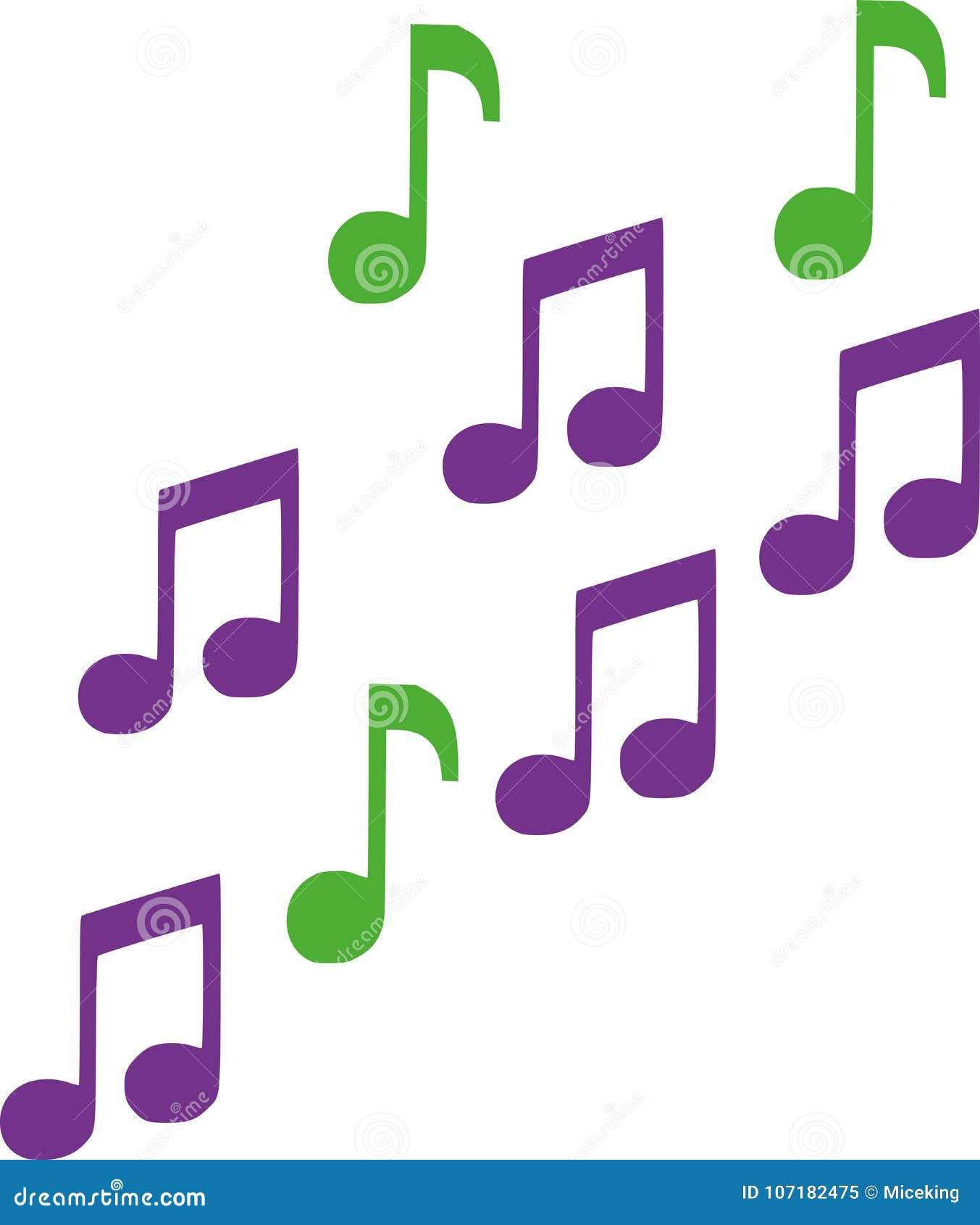 Green And Lila Music Notes Cartoon Vector | CartoonDealer.com #107182475