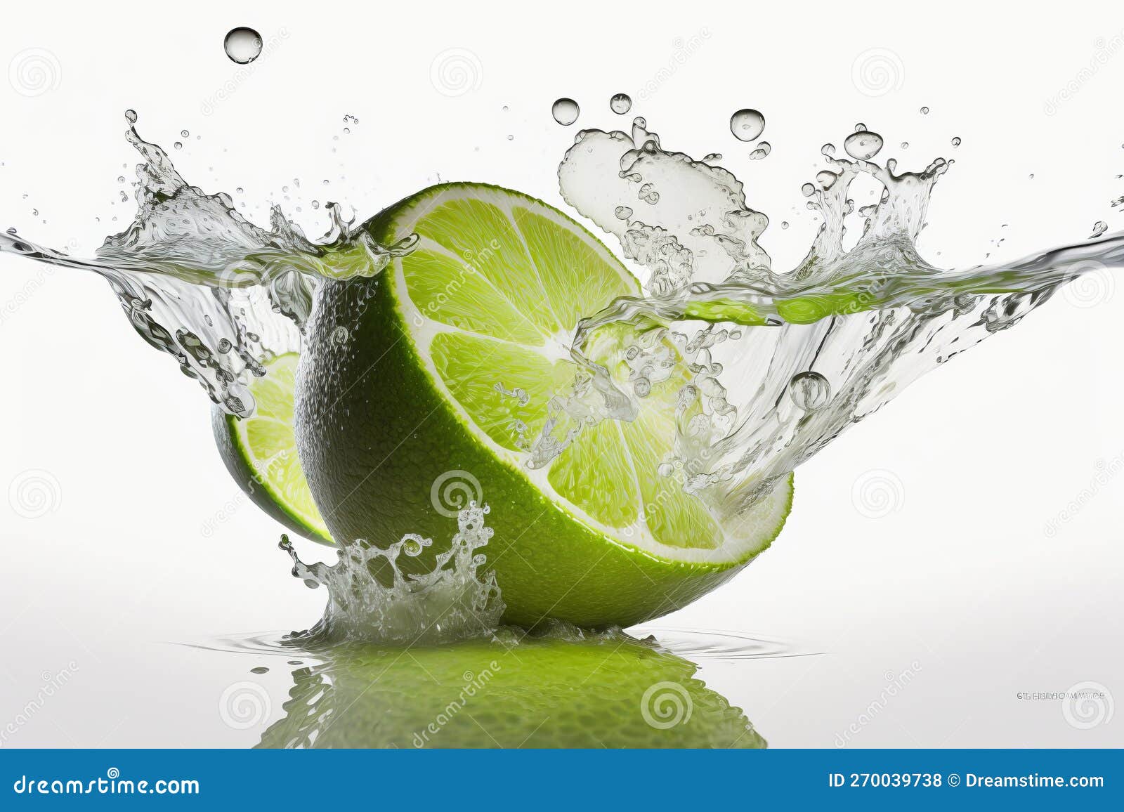 Green Lime Falling into Deep Clear Water Stock Photo - Image of green ...