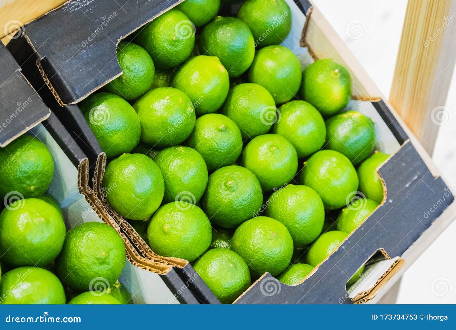 Green Limes Exposure in Cardboard Shipping Boxes Stock Image - Image of ...