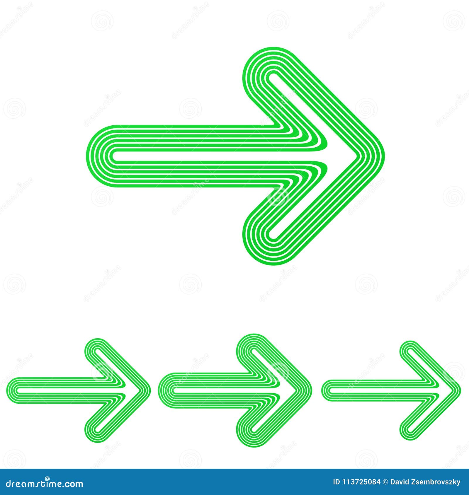 Green Line Arrow Logo Design Set Stock Vector - Illustration of link ...