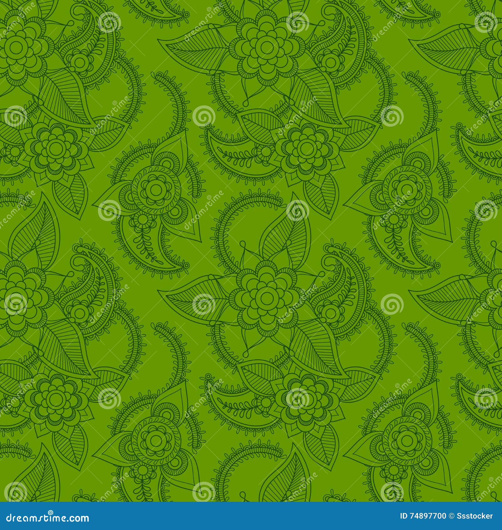 Green Line Art Style Pattern Design Stock Vector - Illustration of ...