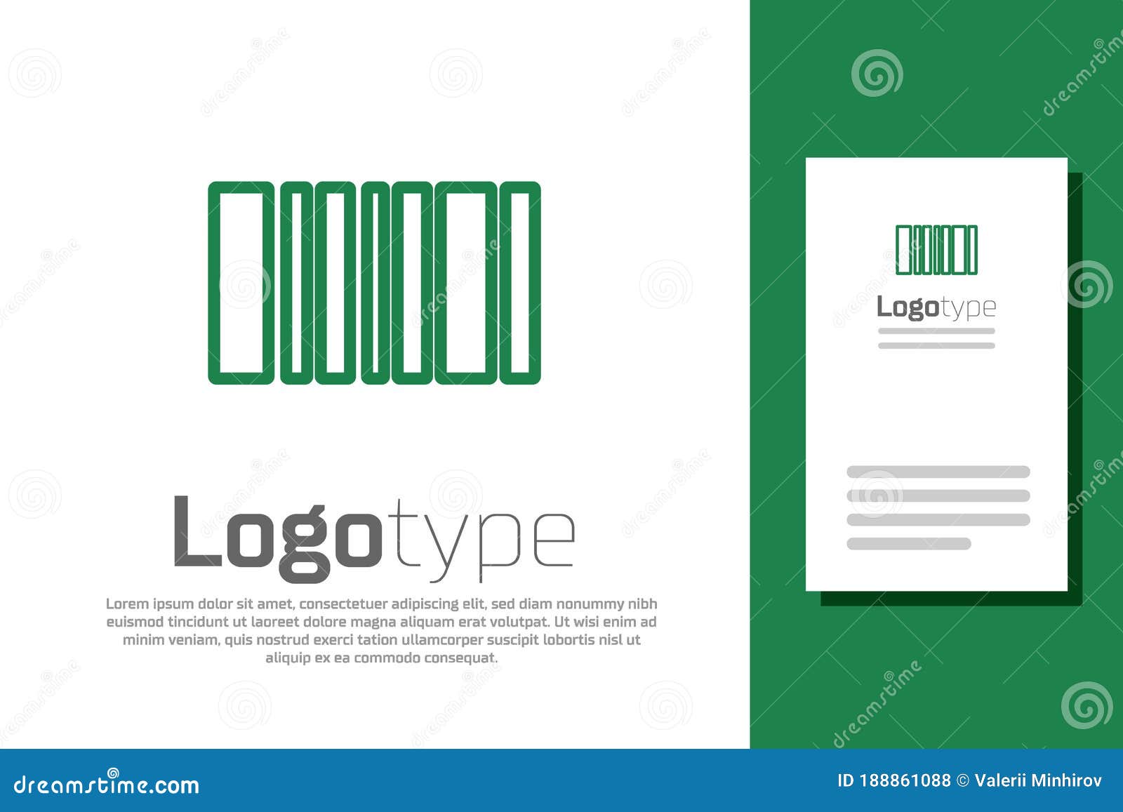 Green Line Barcode Icon Isolated on White Background. Logo Design ...