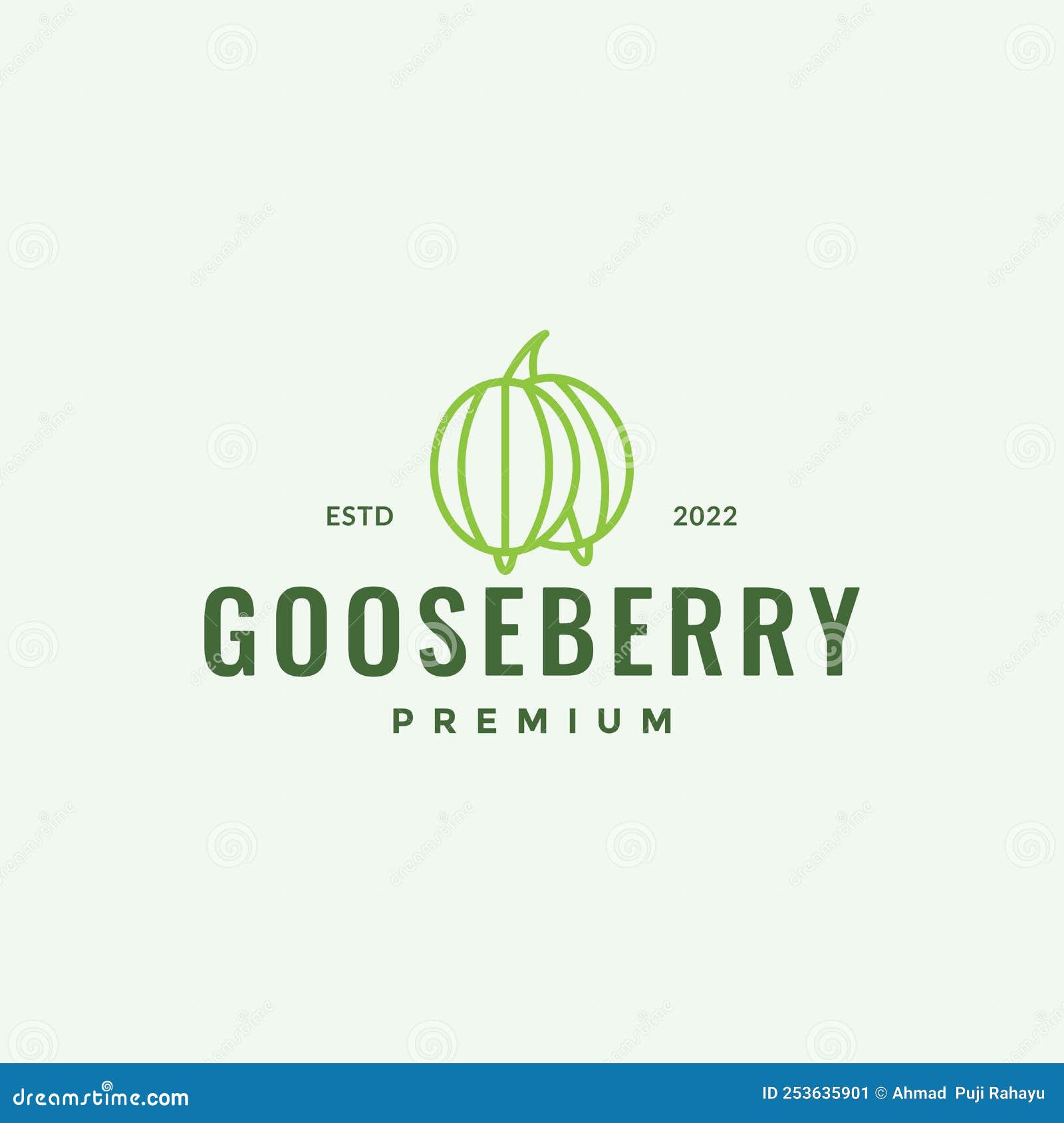 Green Line Fruit Gooseberry Logo Stock Vector - Illustration of plant ...