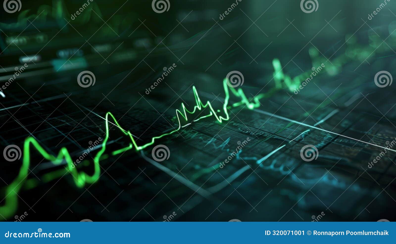 A Green Line Graph with a Lot of Numbers on it Stock Illustration ...