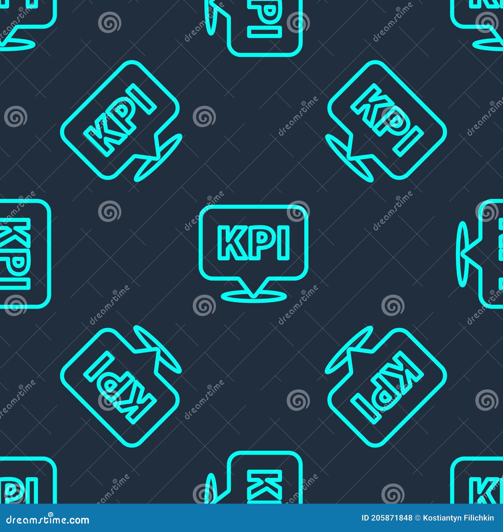 Green Line KPI - Key Performance Indicator Icon Isolated Seamless ...
