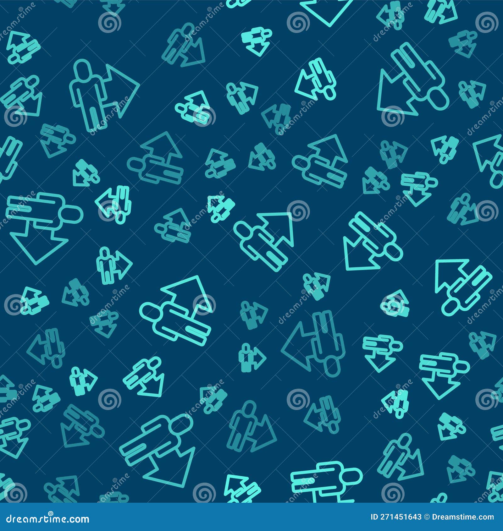 Green Line Leader of a Team of Executives Icon Isolated Seamless ...