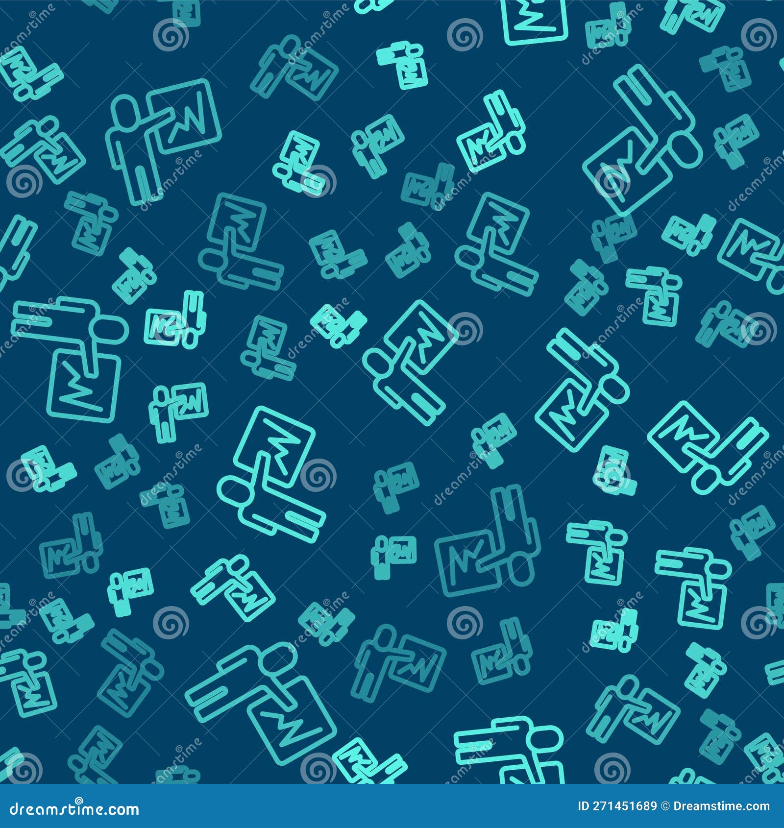 Green Line Leader of a Team of Executives Icon Isolated Seamless ...