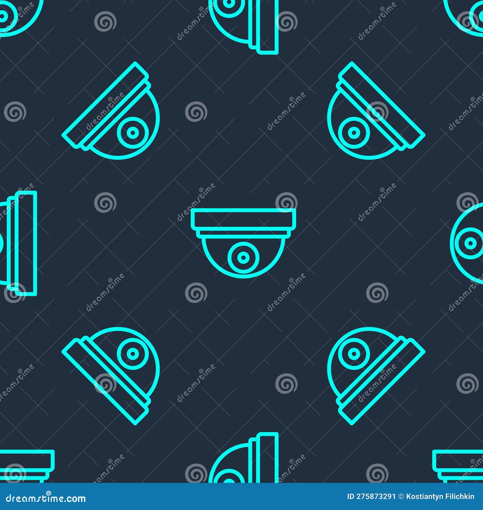 Green Line Motion Sensor Icon Isolated Seamless Pattern on Blue ...