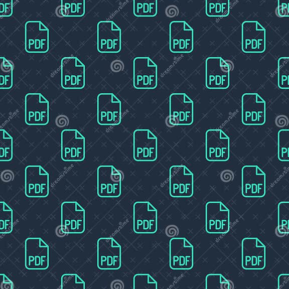 Green Line PDF File Document. Download Pdf Button Icon Isolated ...