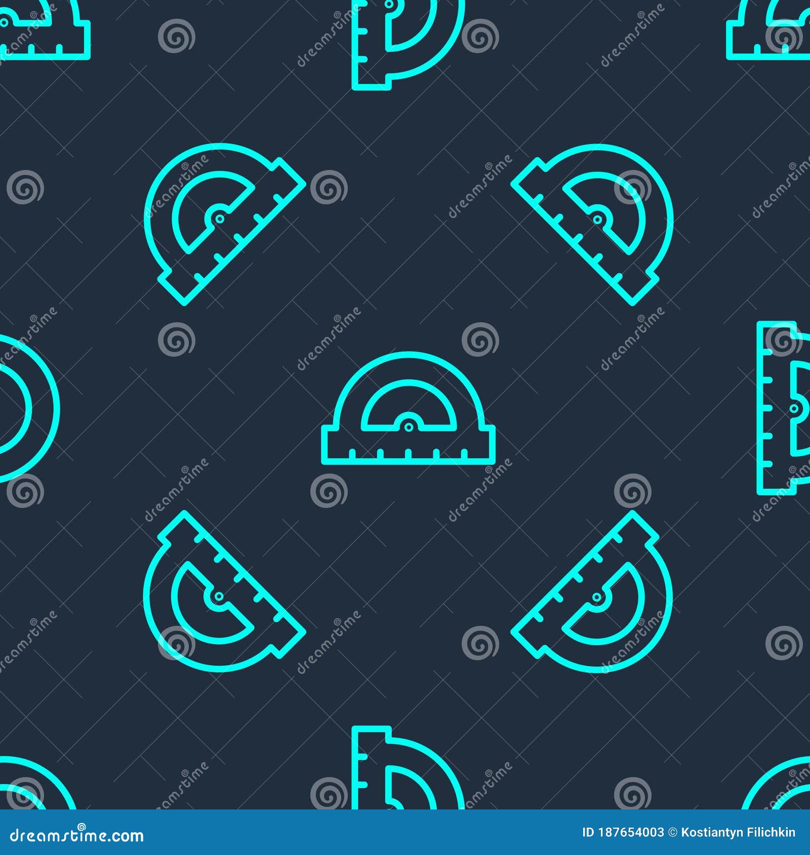 Green Line Protractor Grid for Measuring Degrees Icon Isolated Seamless ...