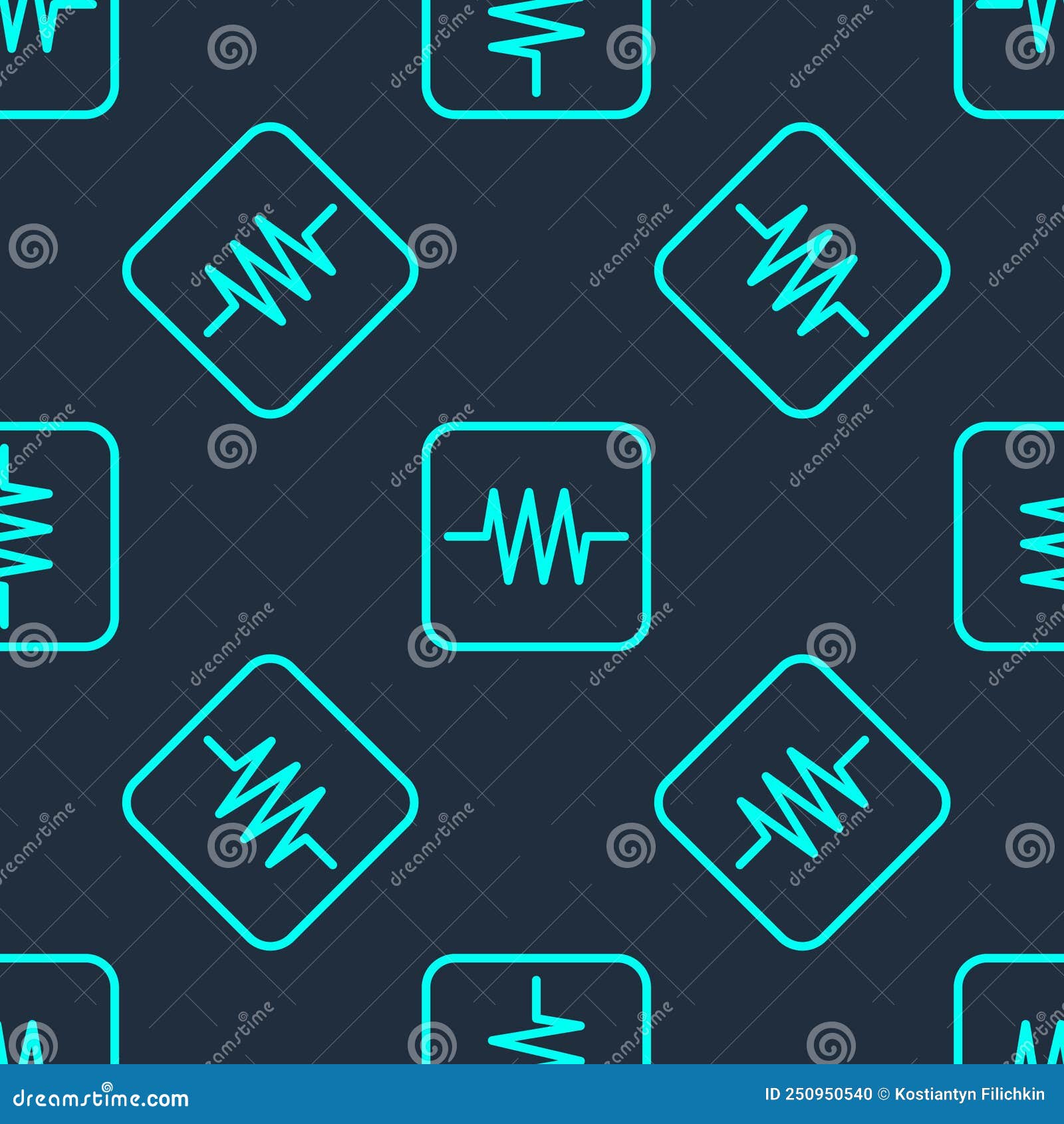 Green Line Resistor in Electronic Circuit Icon Isolated Seamless ...