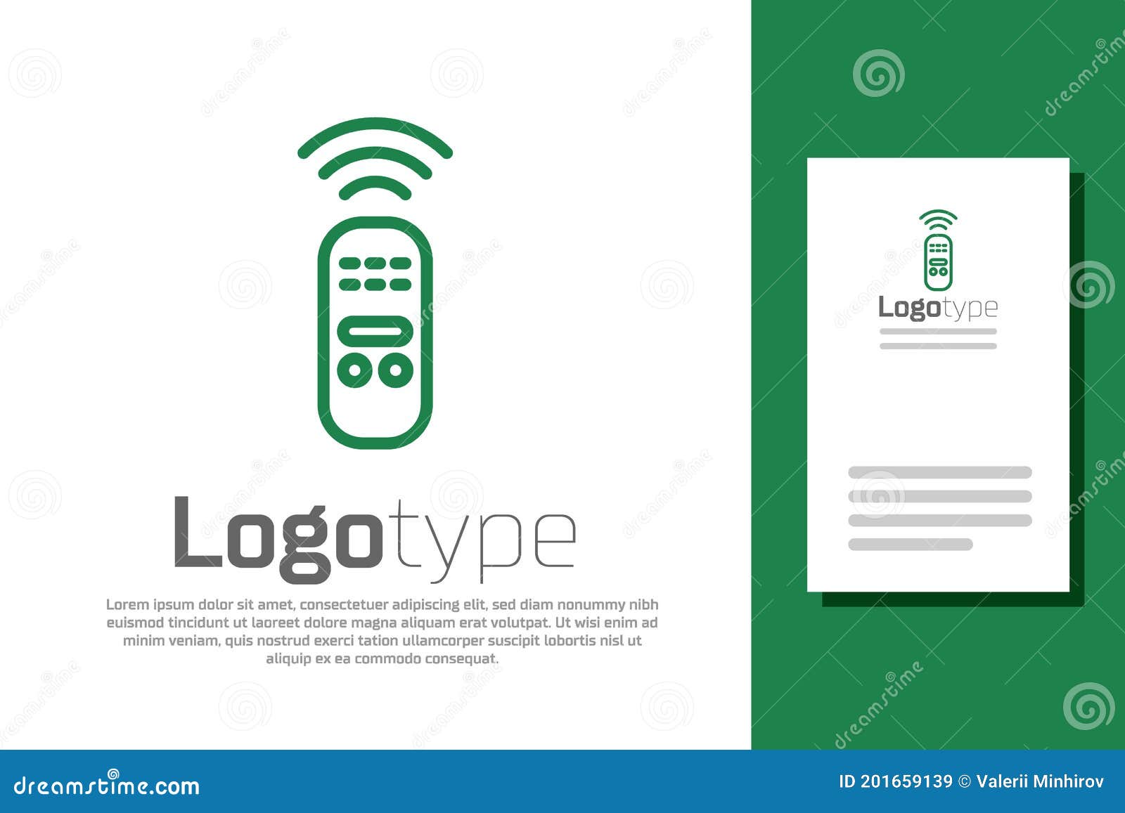 Green Line Smart Remote Control System Icon Isolated on White ...