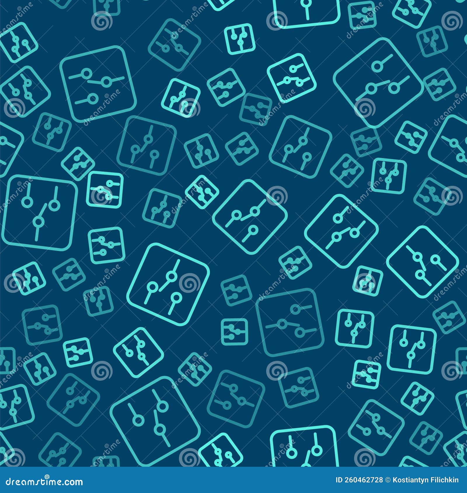 Green Line Switch in Electronic Circuit Icon Isolated Seamless Pattern ...