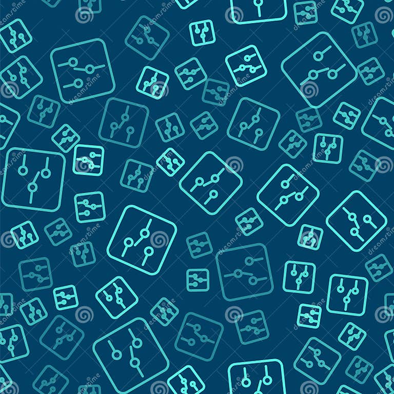 Green Line Switch in Electronic Circuit Icon Isolated Seamless Pattern ...