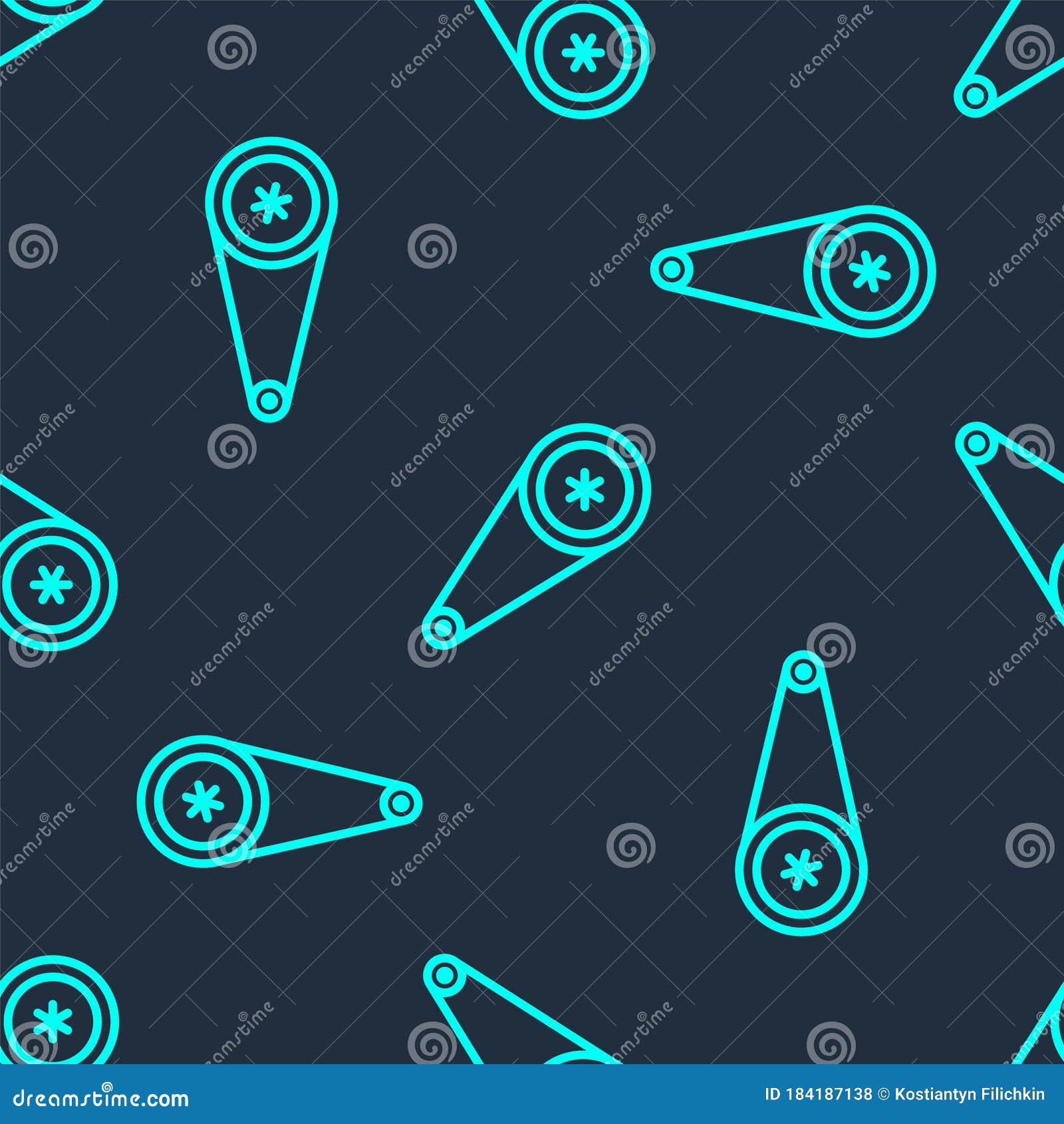 Green Line Timing Belt Kit Icon Isolated Seamless Pattern on Blue ...