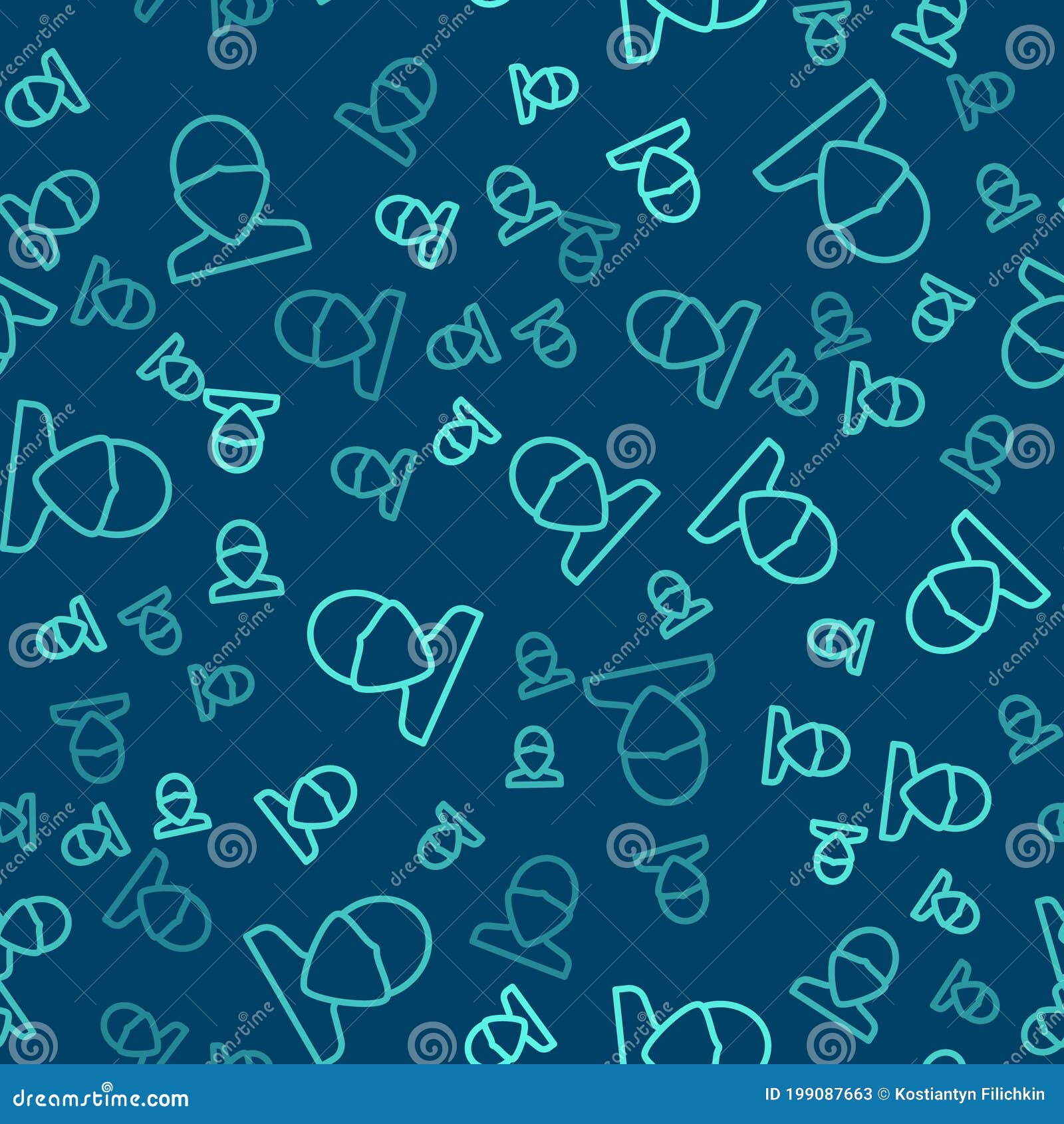 Green Line Vandal Icon Isolated Seamless Pattern on Blue Background ...