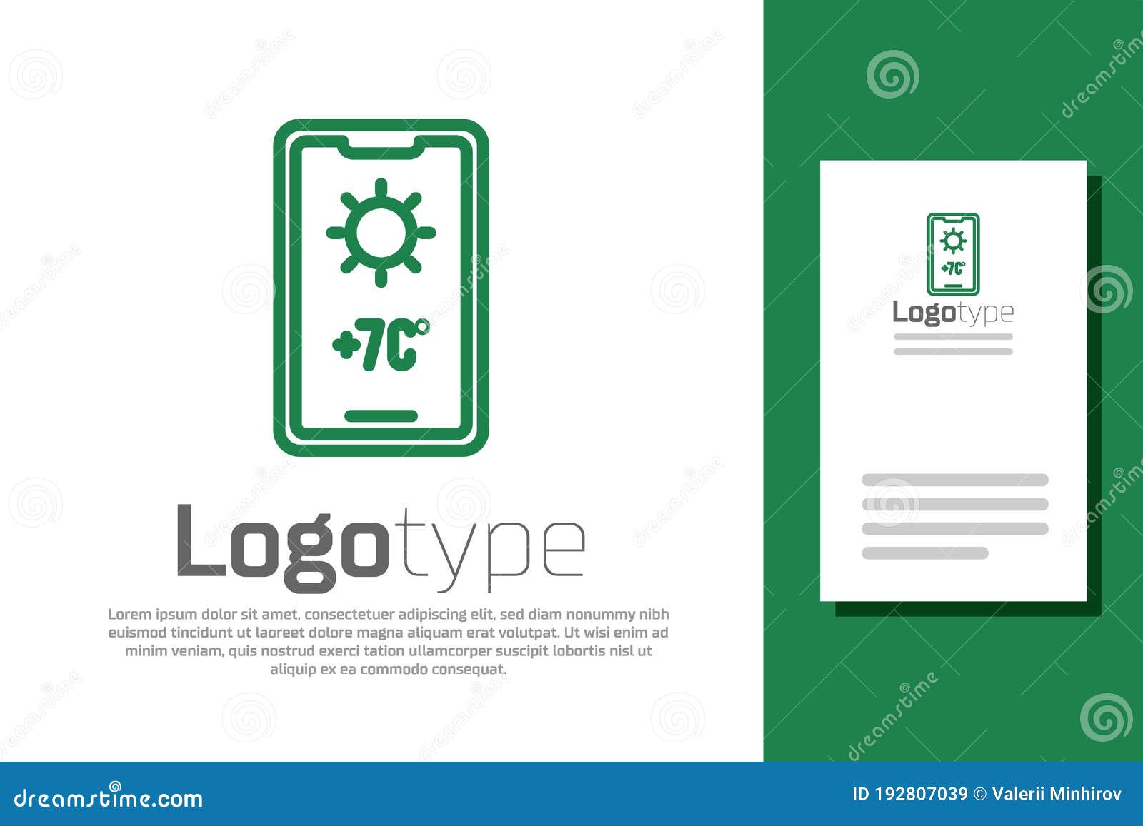 Green Line Weather Forecast Icon Isolated on White Background. Logo ...