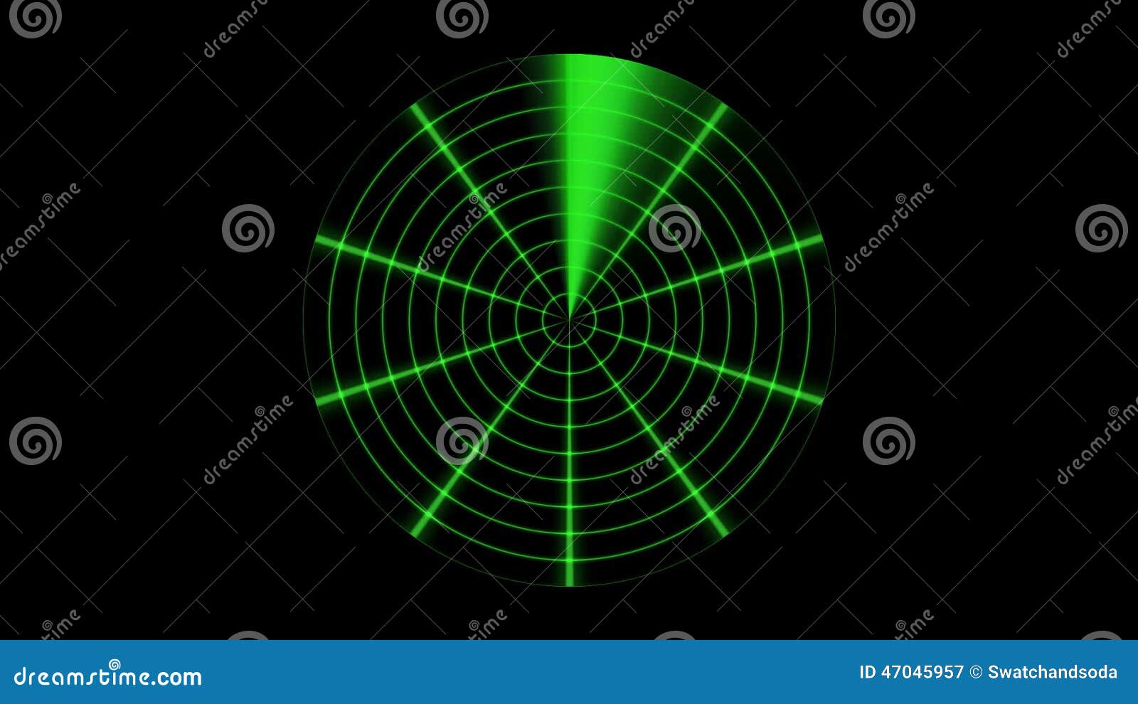 Green Linear Radar Screen Over Black Stock Video - Video of dial ...
