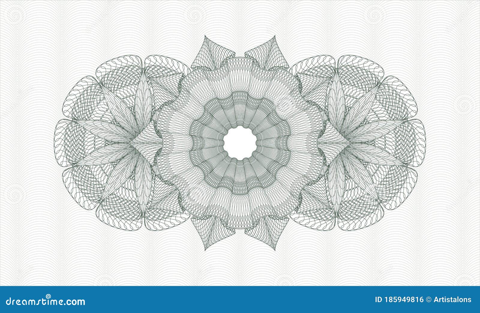 Green Linear Rosette. Vector Illustration Stock Vector - Illustration ...