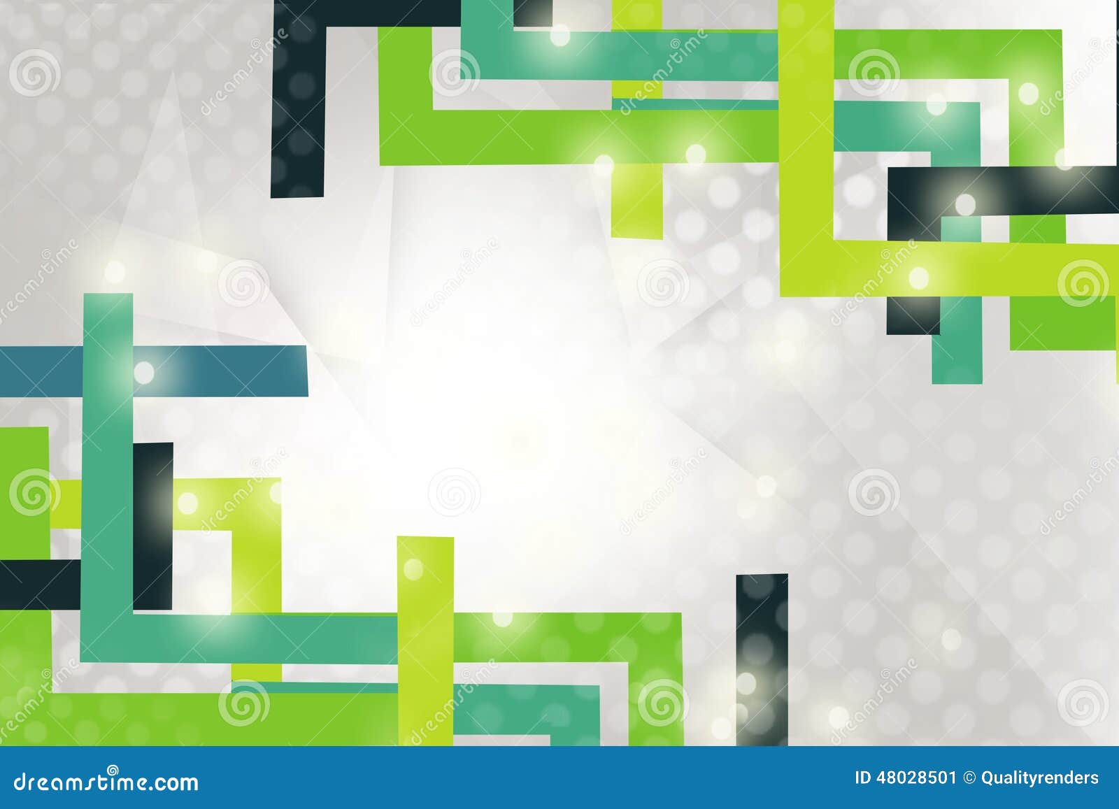 Green Lines Border On Corners, Abstract Background Stock Illustration ...