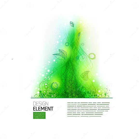 Green lines drawing decor stock vector. Illustration of graphic - 53144804